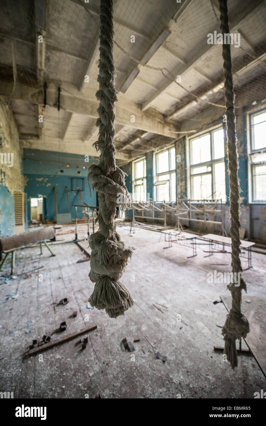 Gym of high school in Chernobyl-2 military base next to Duga-3 Soviet ...