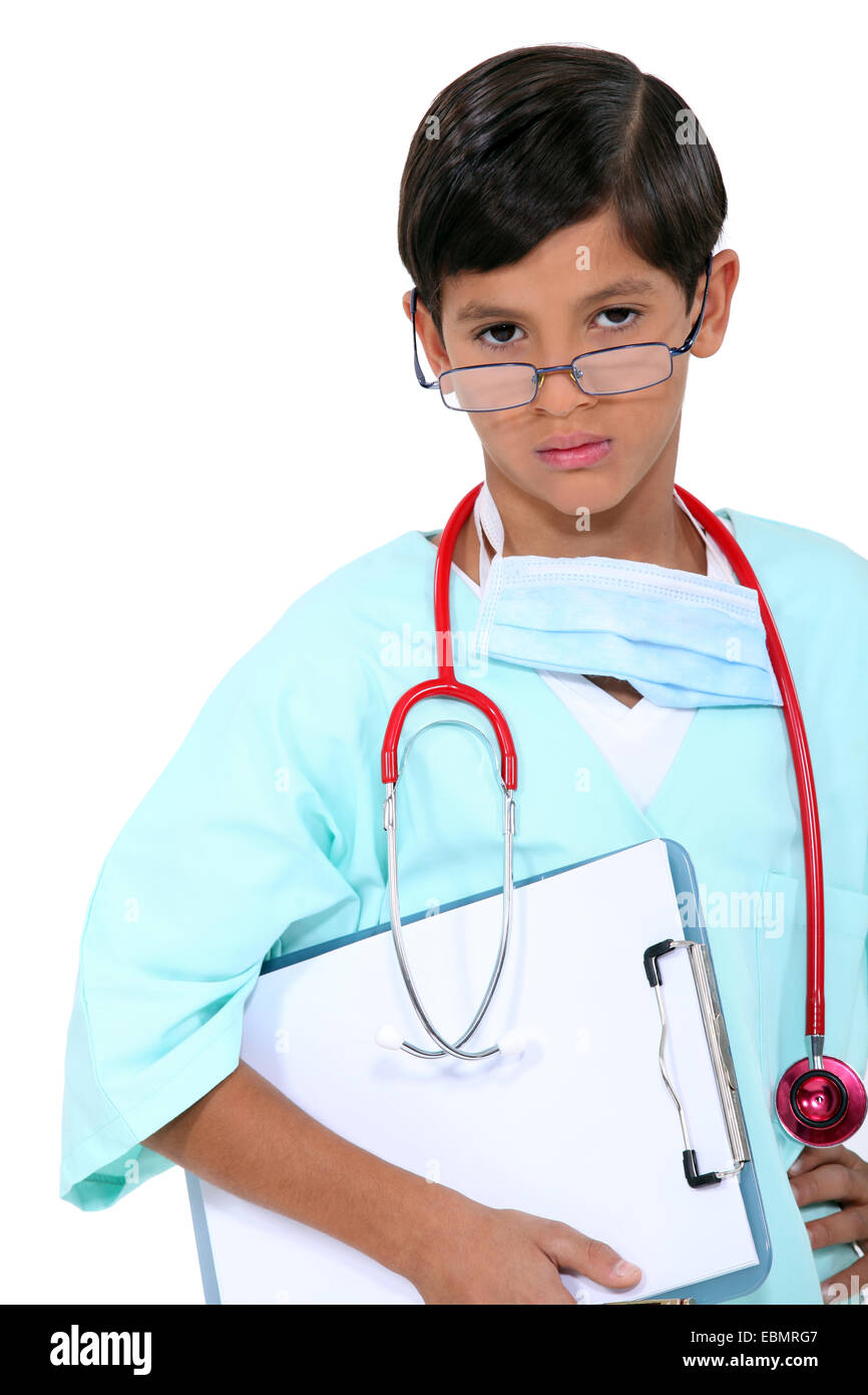 Child dressed as a hospital doctor Stock Photo - Alamy