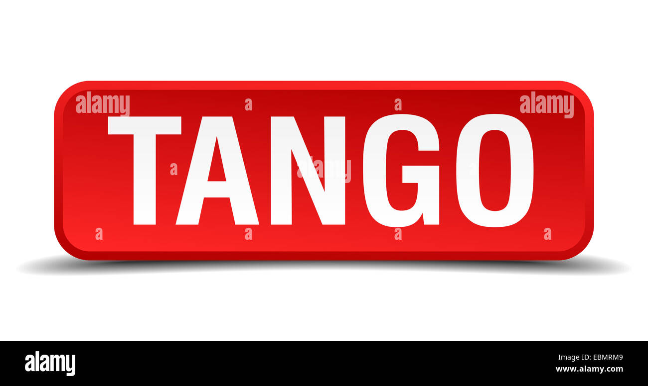 Tango red 3d square button isolated on white Stock Photo - Alamy