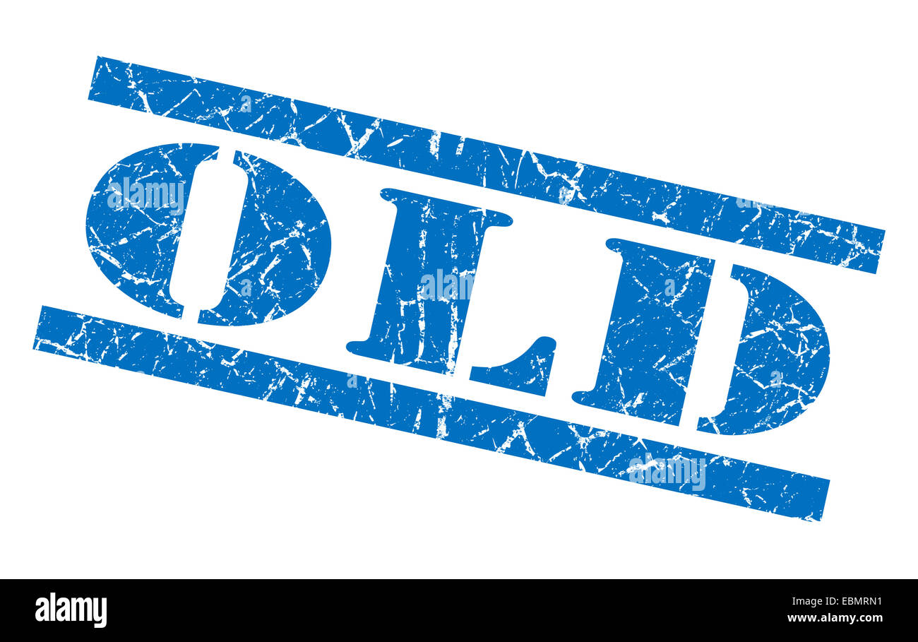 old blue grunge stamp isolated on white Stock Photo - Alamy