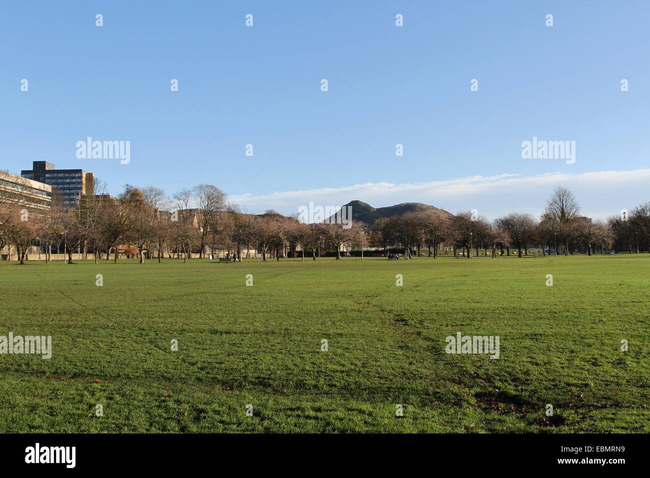 Holyrood Park viewed from The Meadows Edinburgh Scotland November 2014 ...