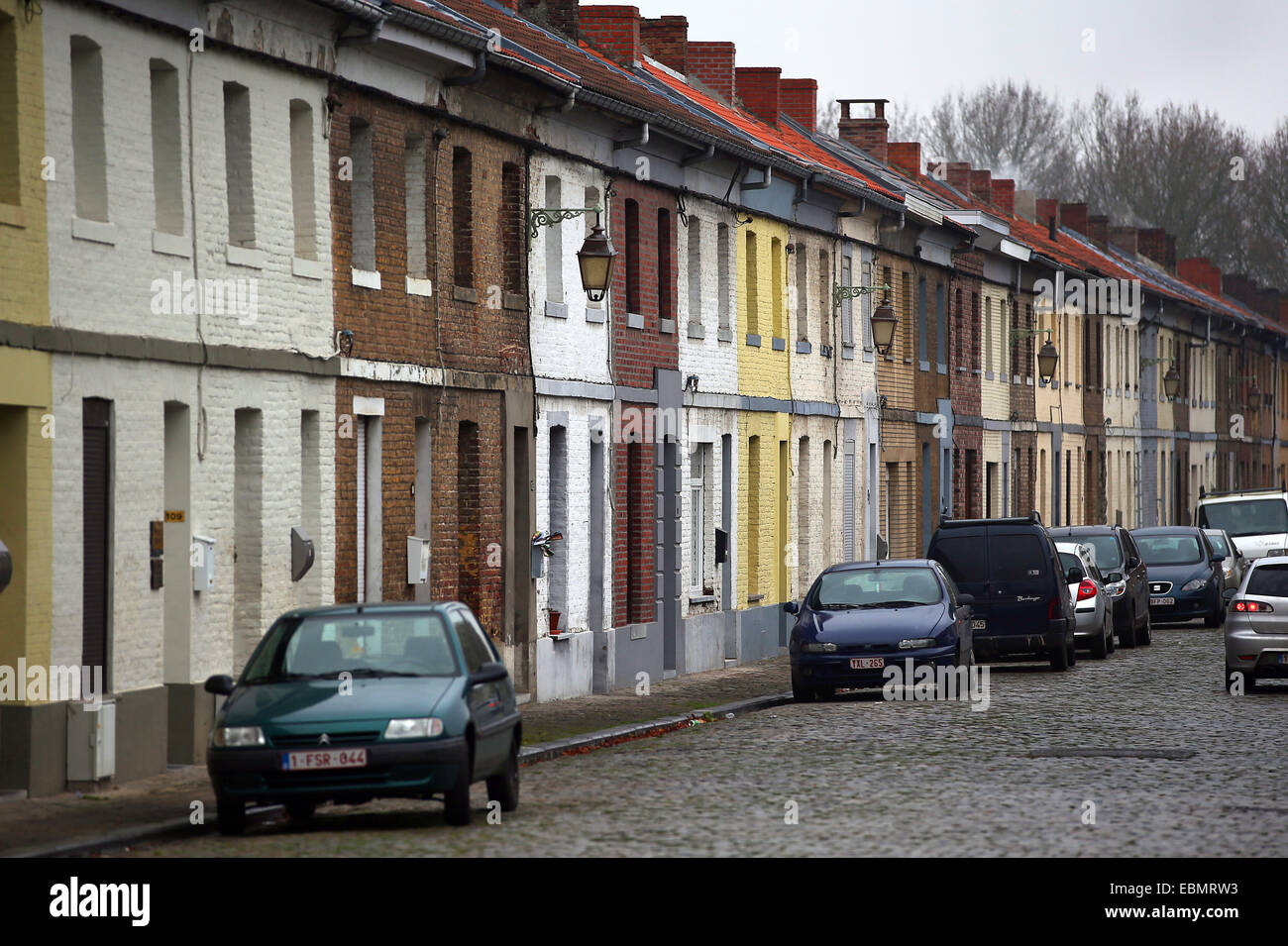 Mons, Belgium. 02nd Dec, 2014. Historical council houses near the ...