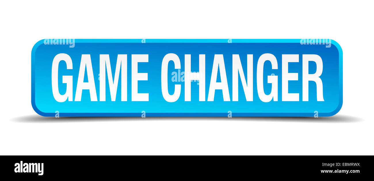 game changer blue 3d realistic square isolated button Stock Photo - Alamy