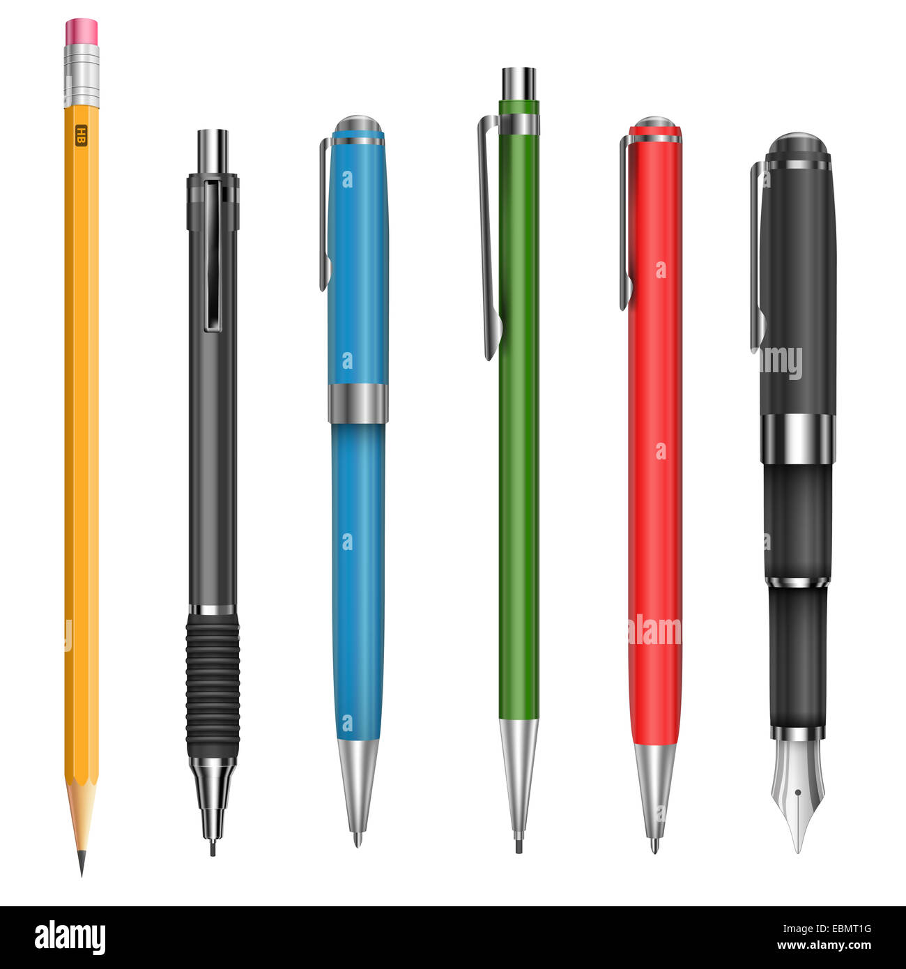 Pens and pencil Stock Photo - Alamy
