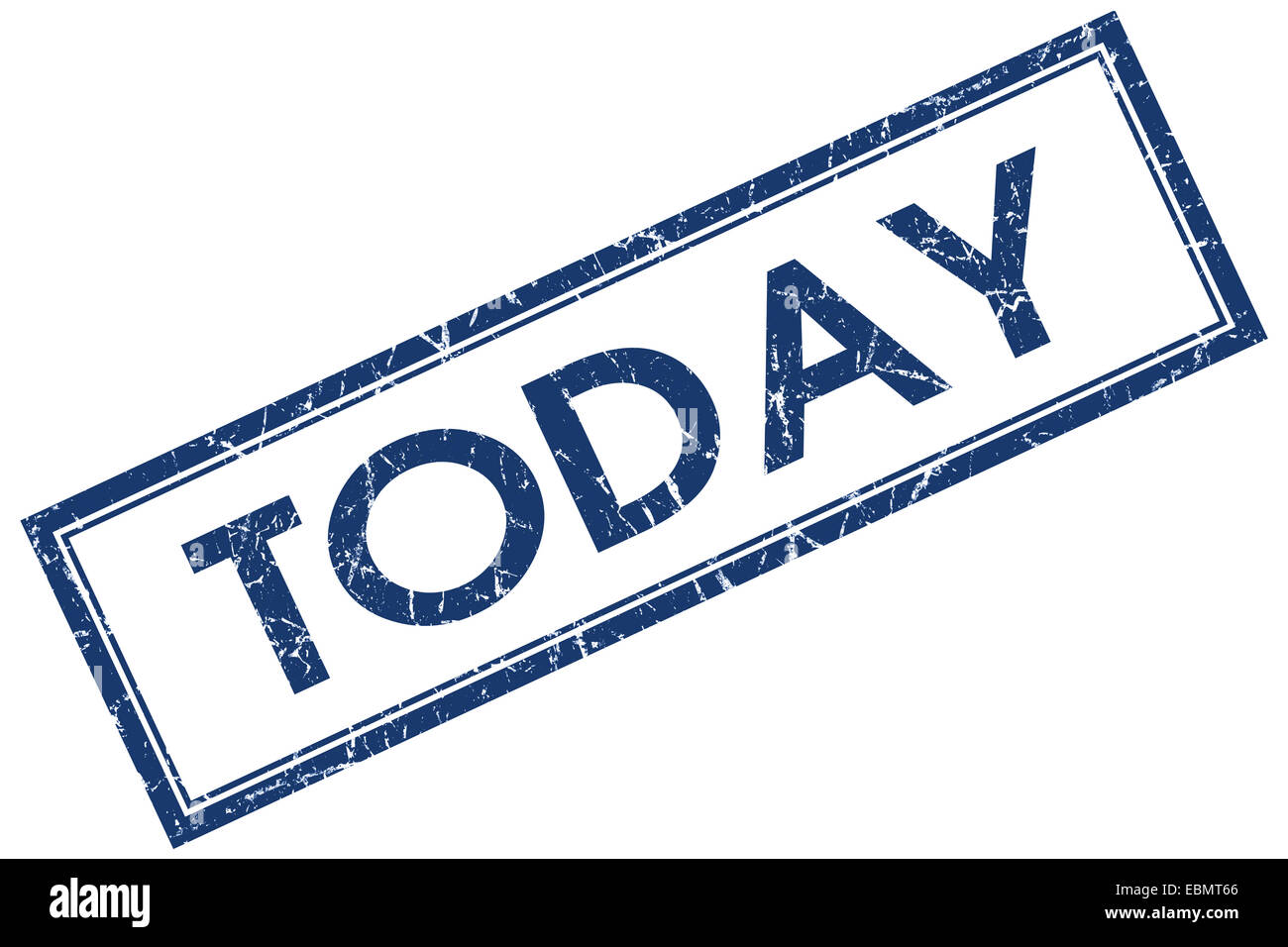 Today blue square grungy stamp isolated on white background Stock Photo ...