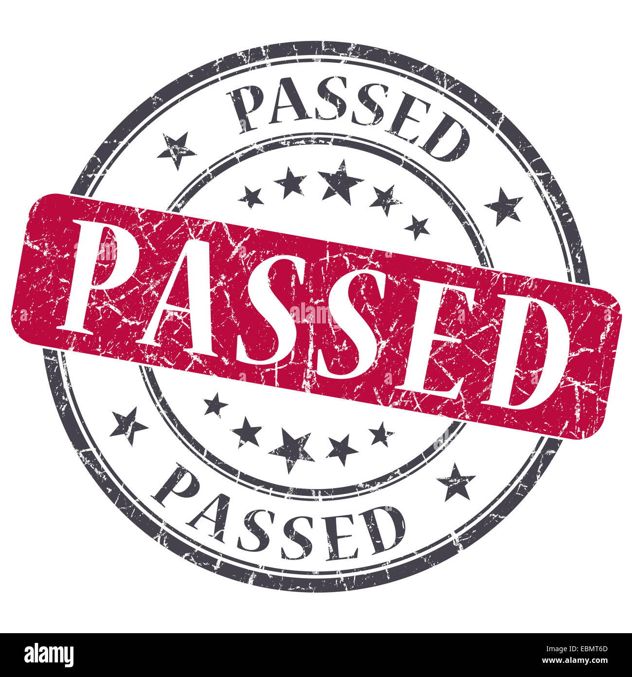 passed red round grungy stamp isolated on white background Stock Photo ...