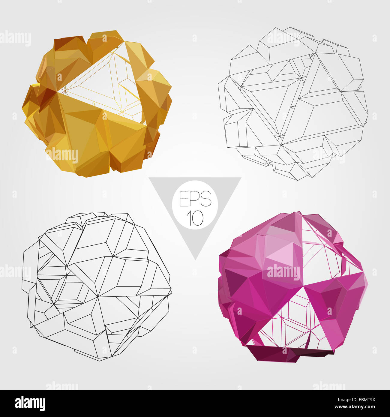 Abstract 3D sphere. Vector set Stock Photo - Alamy