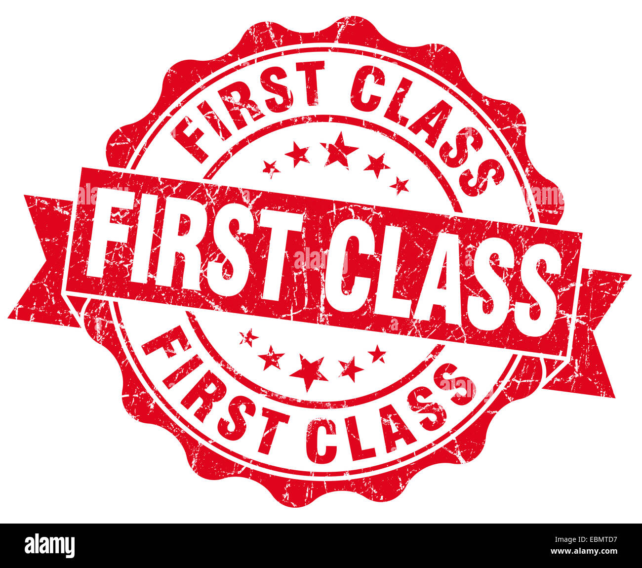 First Class Grunge Stamp Stock Photo - Alamy