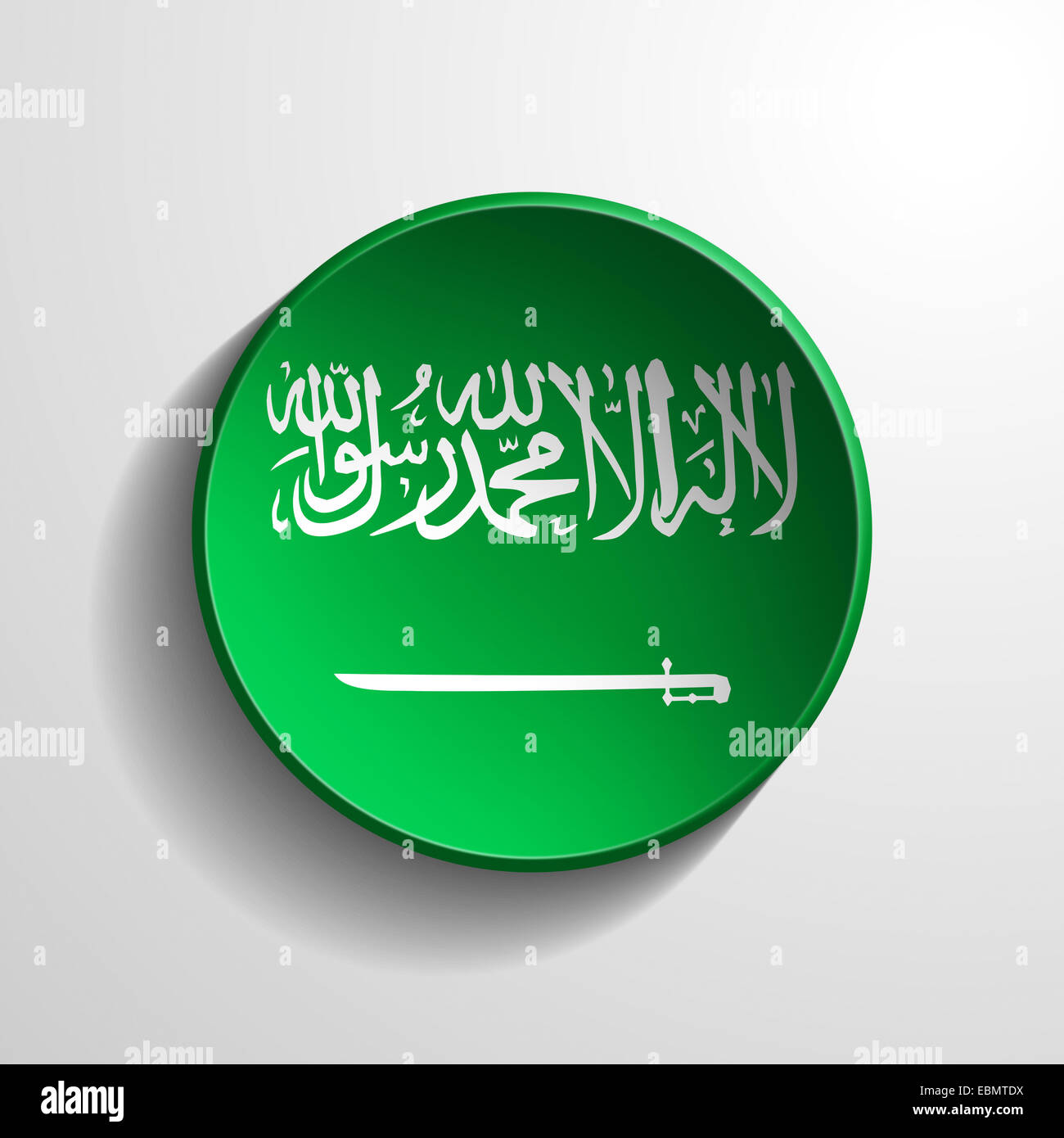 Saudi Arabia 3d Round Button Stock Photo - Alamy