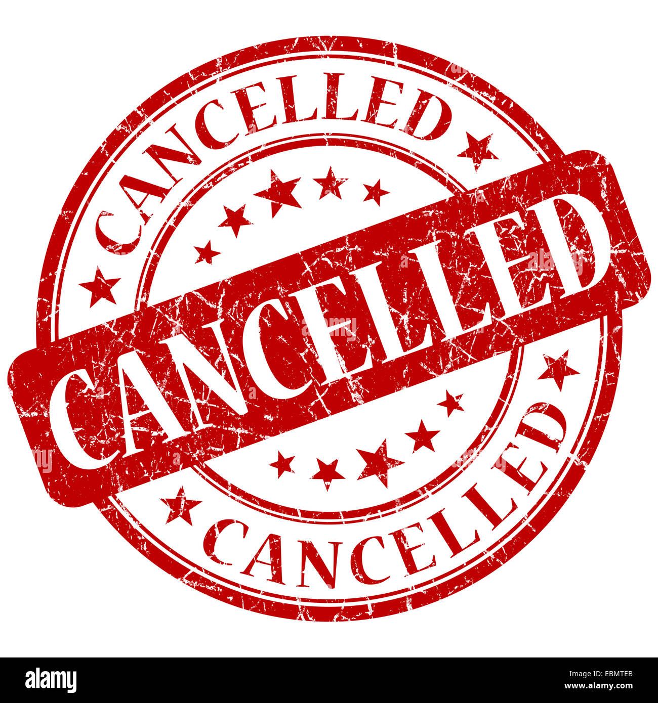 CANCELLED red stamp Stock Photo - Alamy