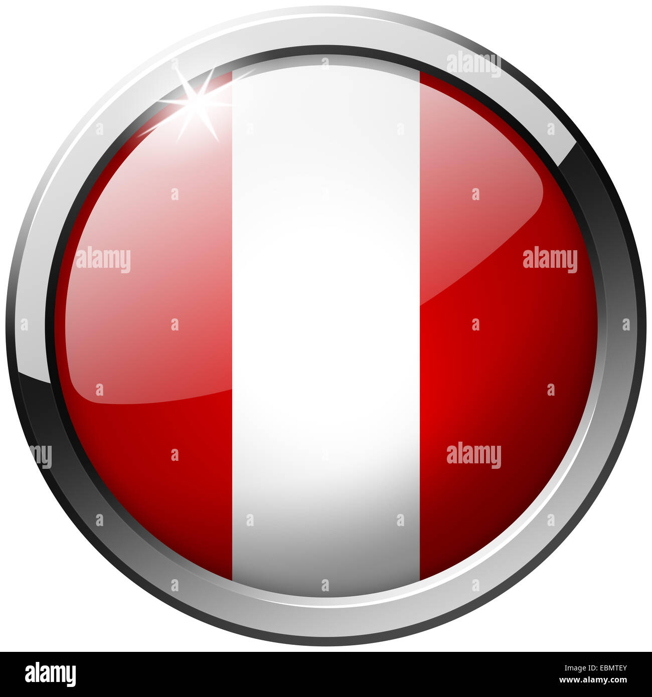 Flag peru round glossy icon hi-res stock photography and images - Alamy