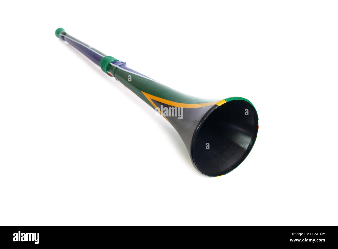 South African Vuvuzela isolated on white background Stock Photo - Alamy