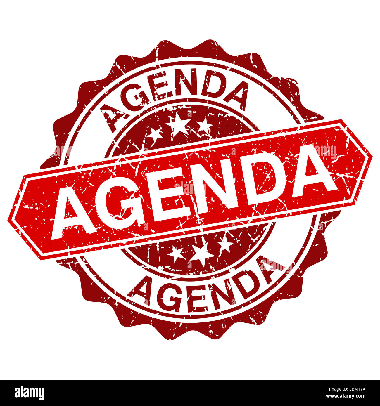 Agenda red vintage stamp isolated on white background Stock Photo - Alamy