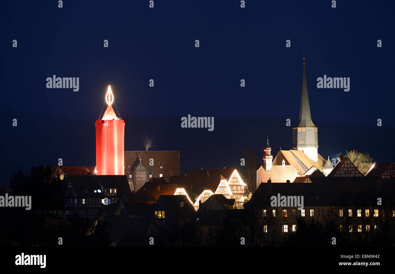 The professed largest candle in the world is lit up after the opening ...