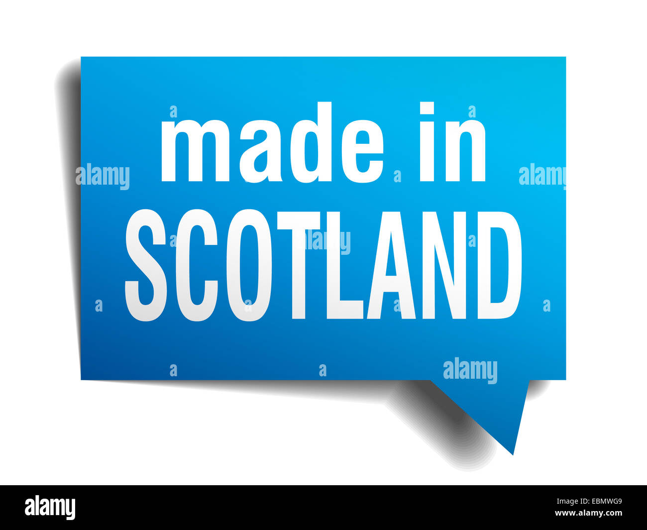 made in Scotland blue 3d realistic speech bubble isolated on white ...