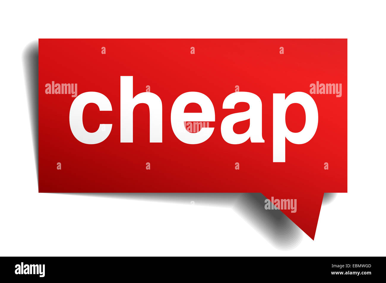Cheap red 3d realistic paper speech bubble isolated on white Stock ...