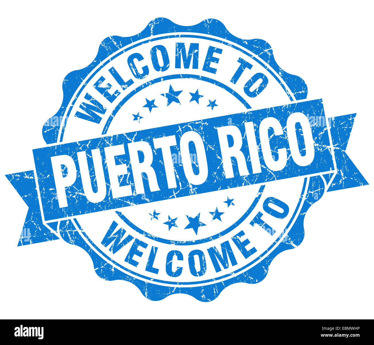 Welcome to Puerto Rico blue grungy vintage isolated seal Stock Photo ...