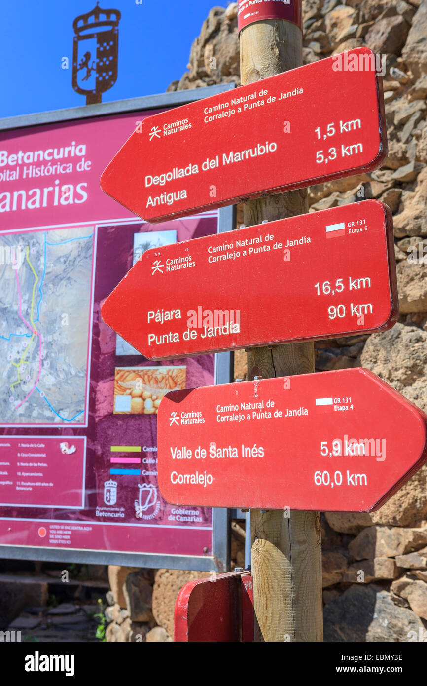 Footpath Sign to Corralejo Antigua Pajara and Jandia Fuerteventura ...