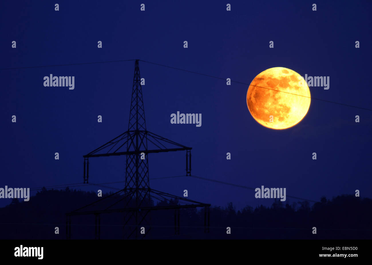 Electricity Pylon And Moon High Resolution Stock Photography and Images ...