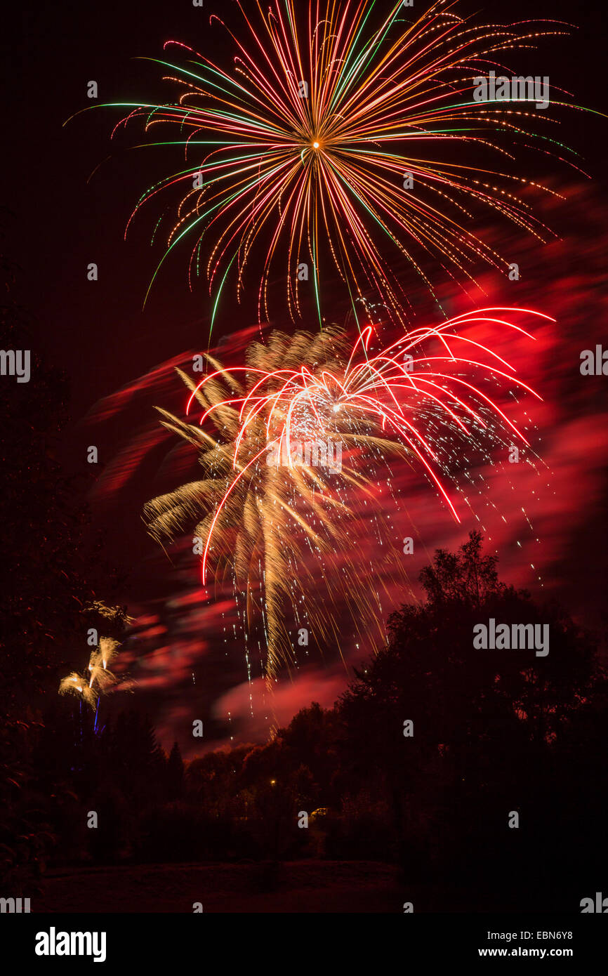 colourful fireworks, Germany, Bavaria Stock Photo - Alamy
