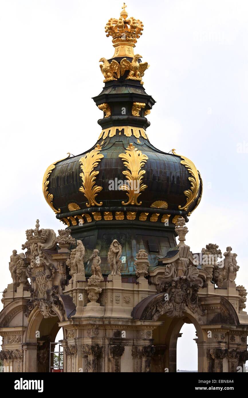 The Crown on top of Crown Gate, Zwinger Palace, Dresden, Germany Stock ...