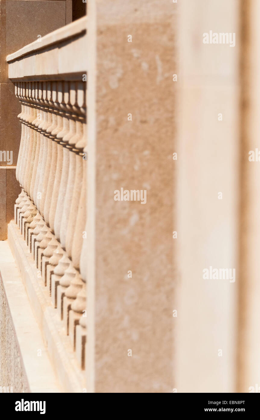 Decorative stone pillar wall outside a building in Porto Colom on ...