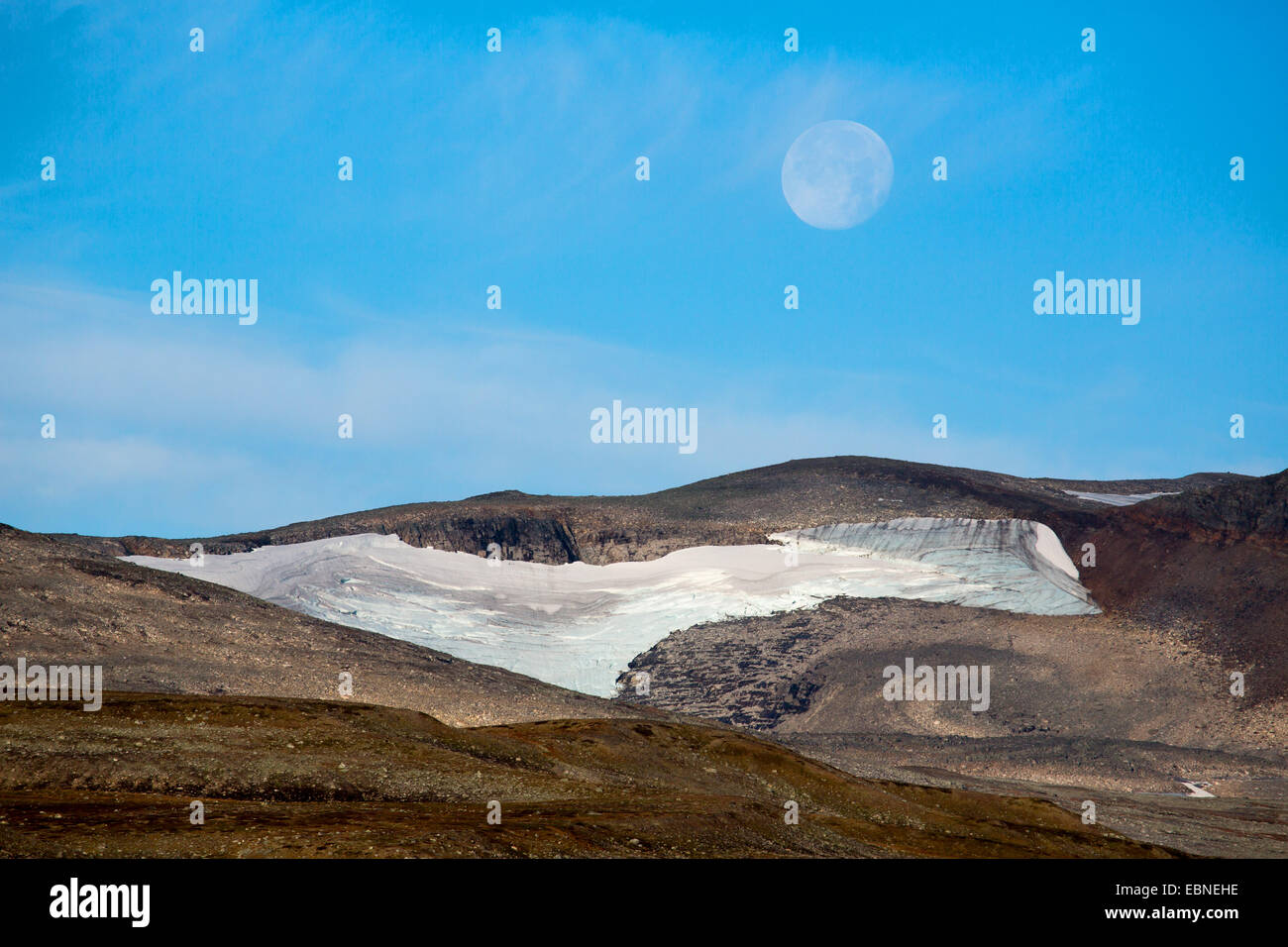 moon over Saltfjell, Norway, Nordland, Saltfjell Stock Photo - Alamy
