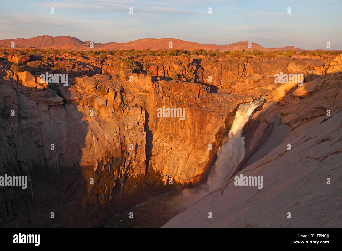 Augrabies Falls National Park, waterfall of the Oranje river at evening ...