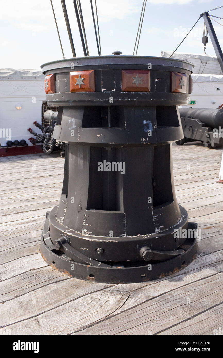 Capstan on the old frigate Jylland at Ebeltoft, Denmark Stock Photo - Alamy