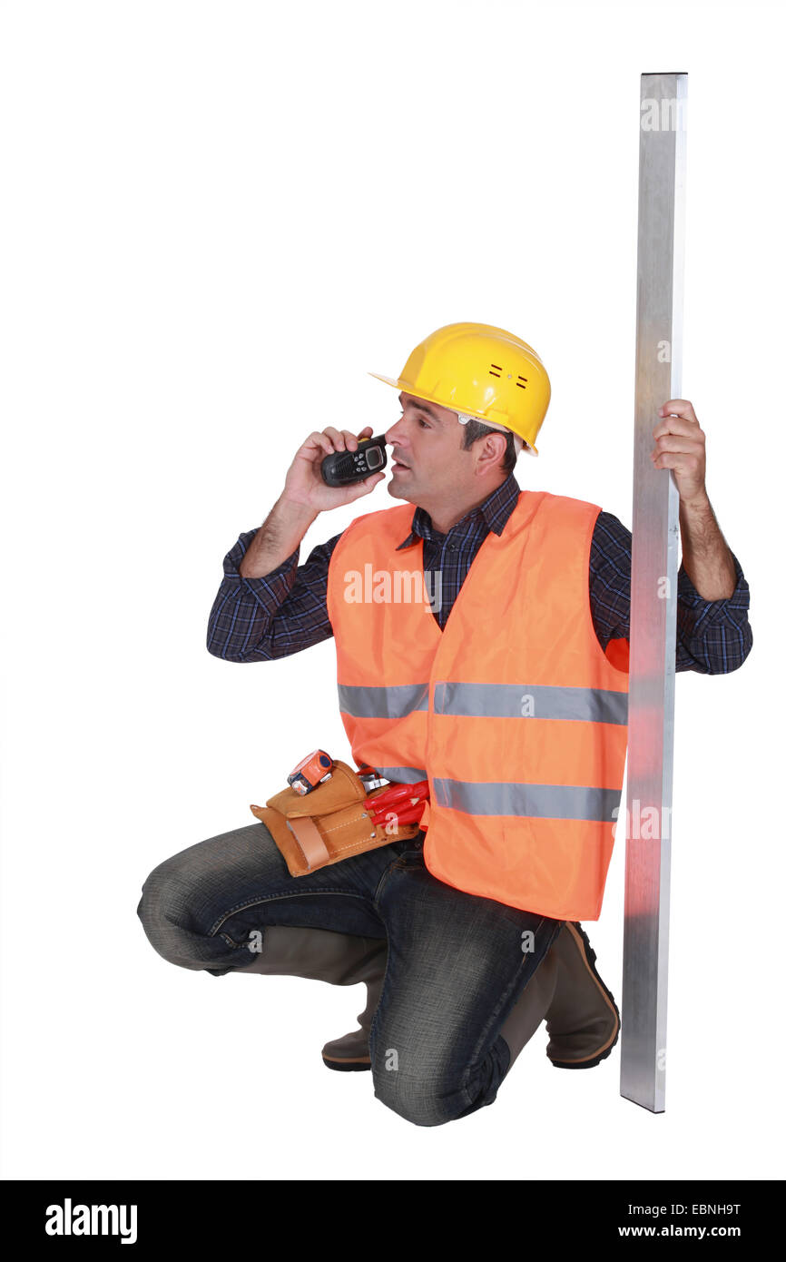Construction foreman with blueprints Cut Out Stock Images & Pictures ...