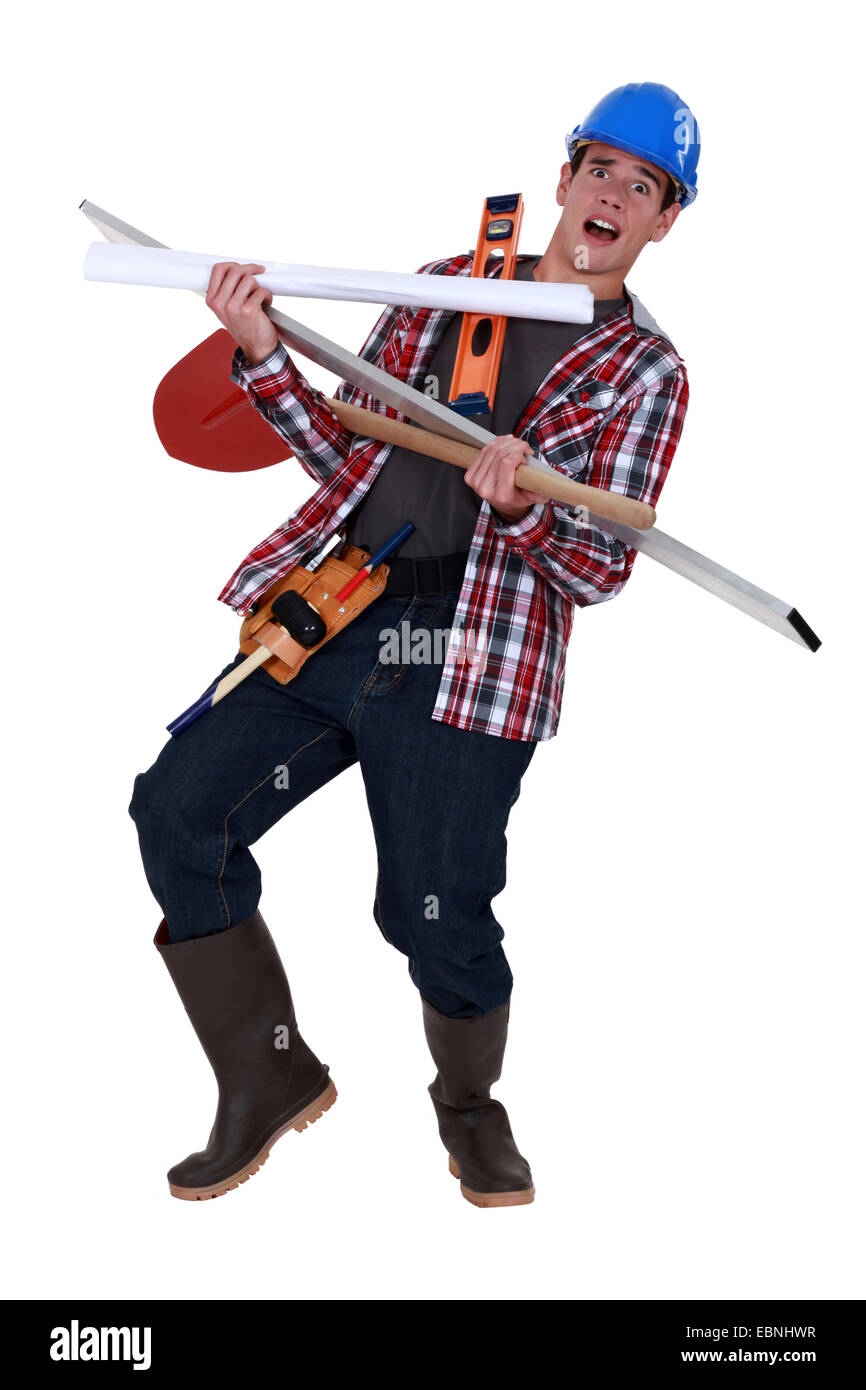 Man carrying construction supplies hi-res stock photography and images ...