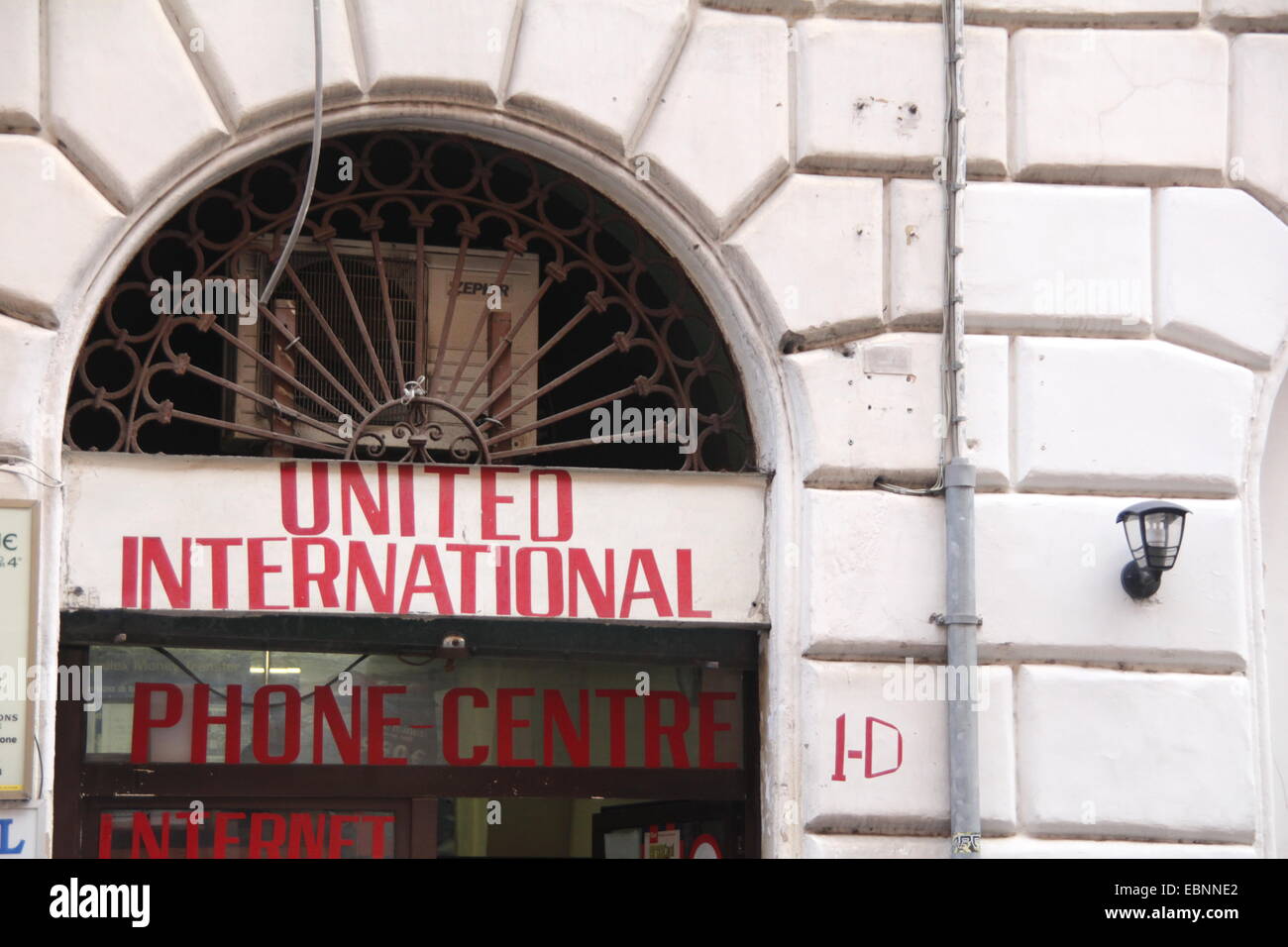 united international phone centre in rome italy Stock Photo - Alamy