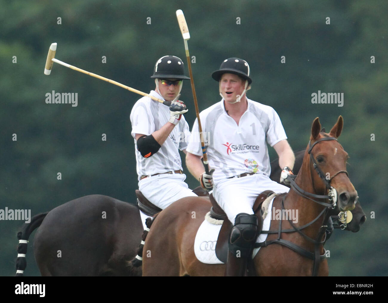 Prince Harry and Prince William play polo at Audi Challenge Featuring ...