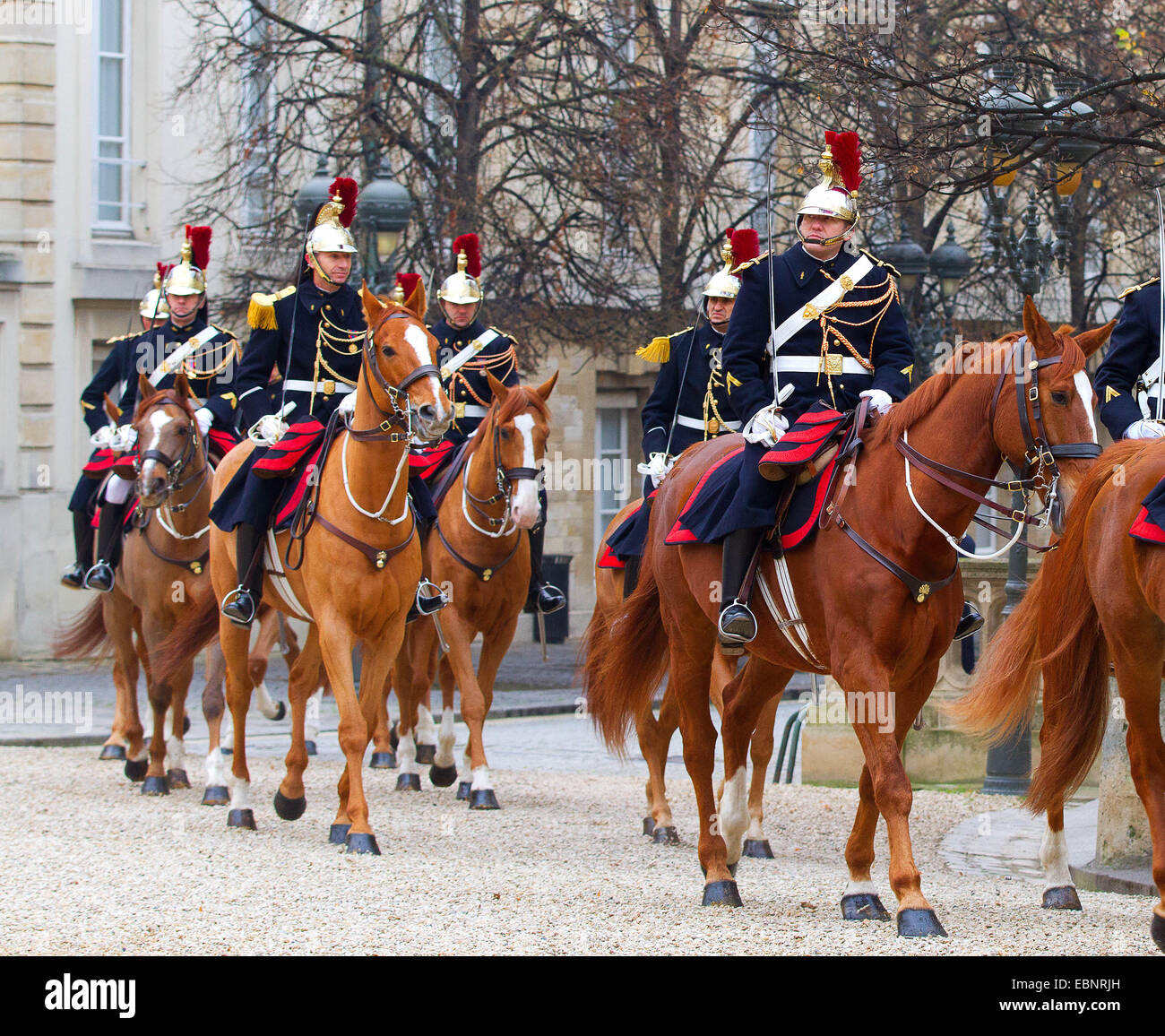 A French honour guard waits for the arrival of Sweden's King Carl XVI ...