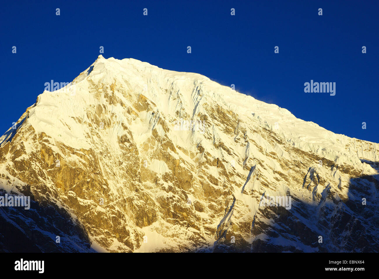 Langtang Lirung at sunrise, view from ascension to Kyanjin Ri, Nepal ...