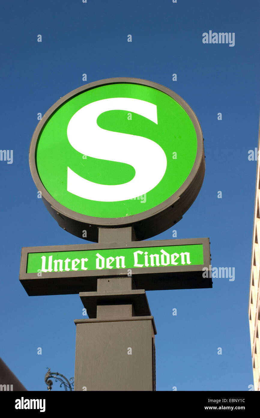 suburban train sign, Germany, Berlin Stock Photo - Alamy