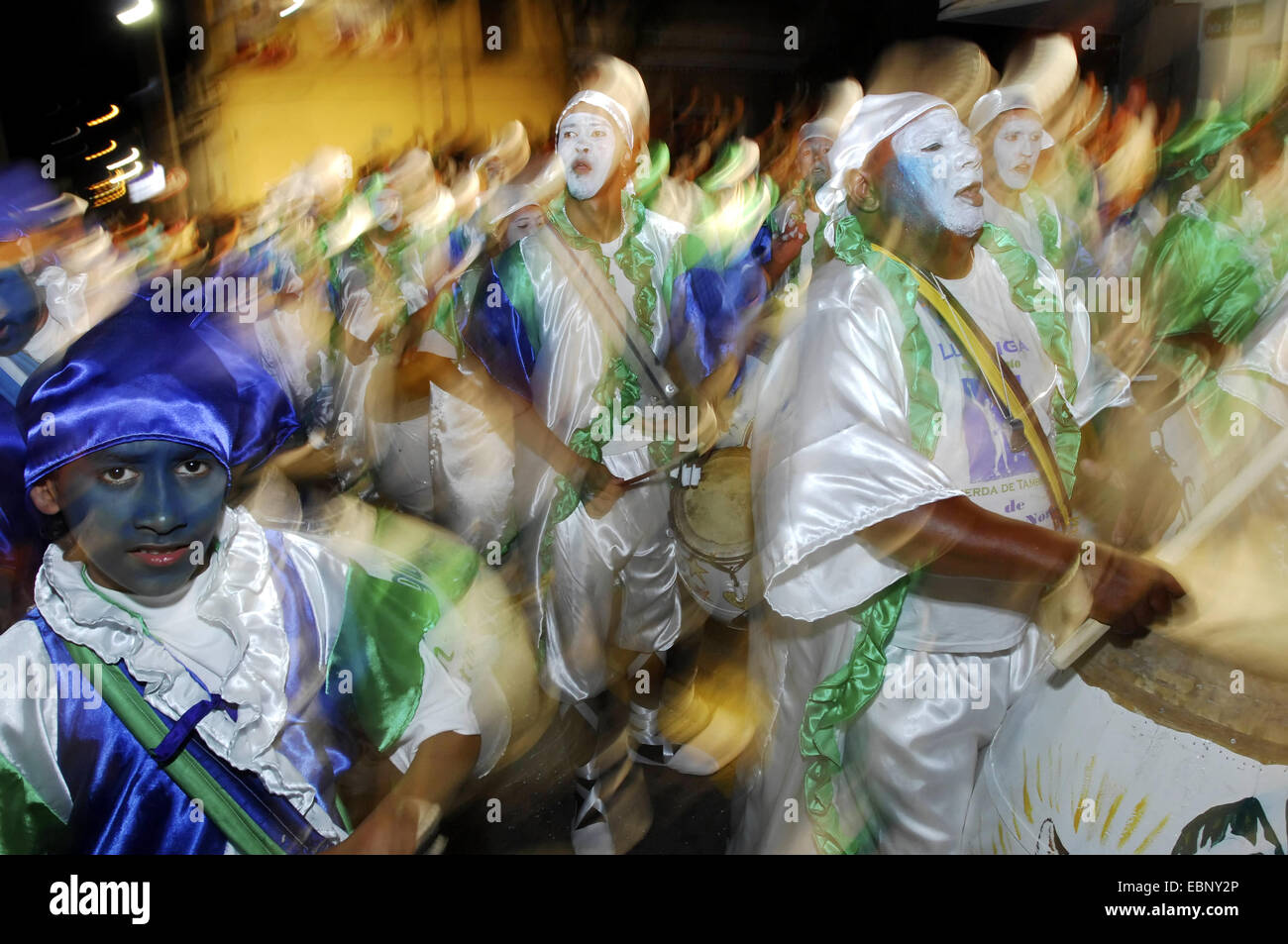 Carnival. Musicians playing candombé in ´Las Llamadas´ parade. Palermo ...