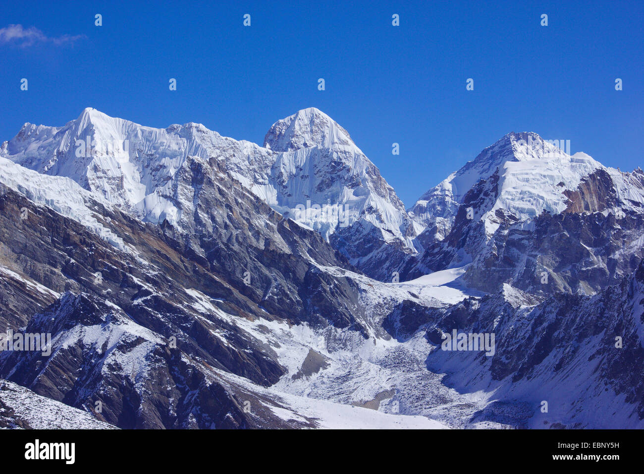 Chumbu, Pumori and Changtse view from Renjo La, Nepal, Khumbu Himal ...