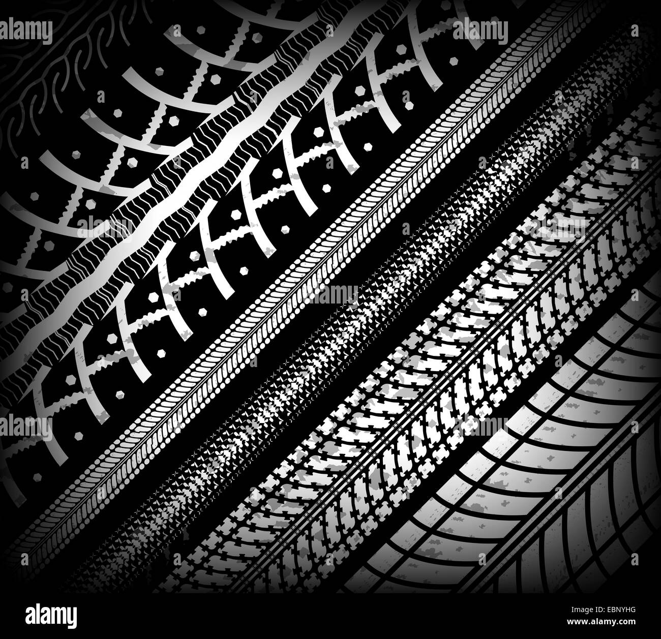Wheel tracks vector tractor Black and White Stock Photos & Images - Alamy