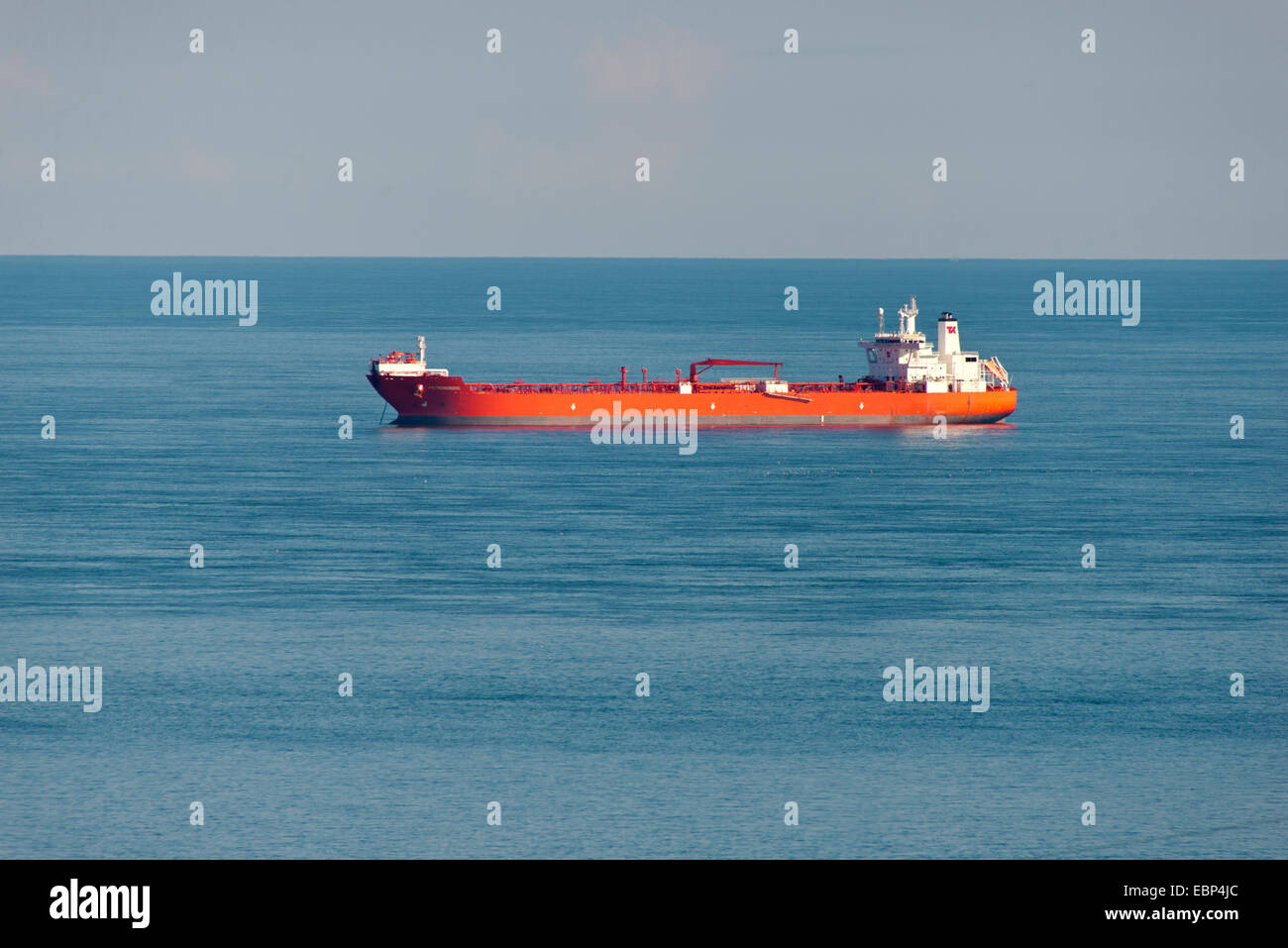 Petronordic ship moored off Point Lynas Moelfre BAy Anglesey North ...