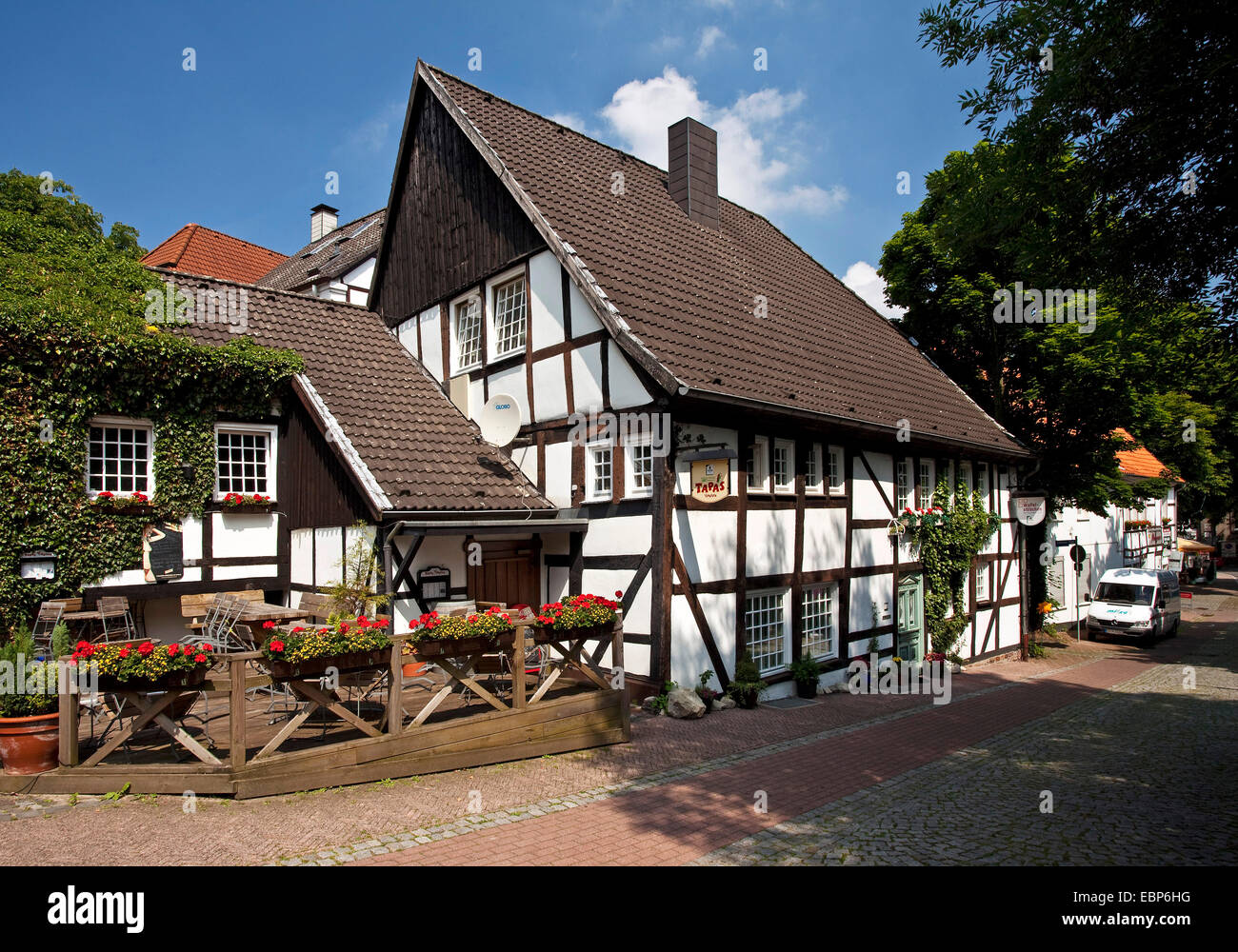timbered houses in the city of Unna, Germany, North Rhine-Westphalia ...