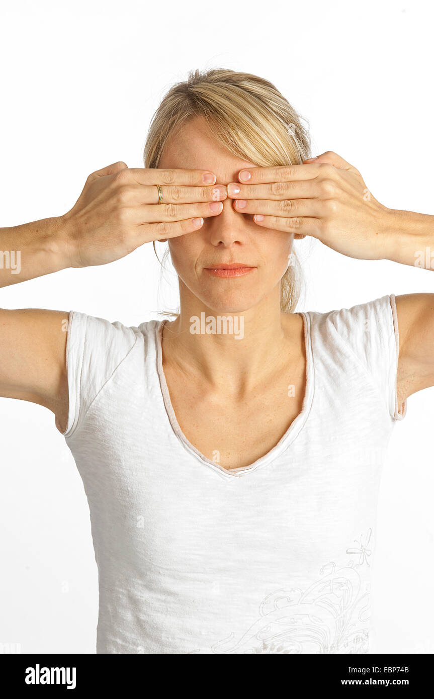 Adult head in hands covering face Cut Out Stock Images & Pictures - Alamy
