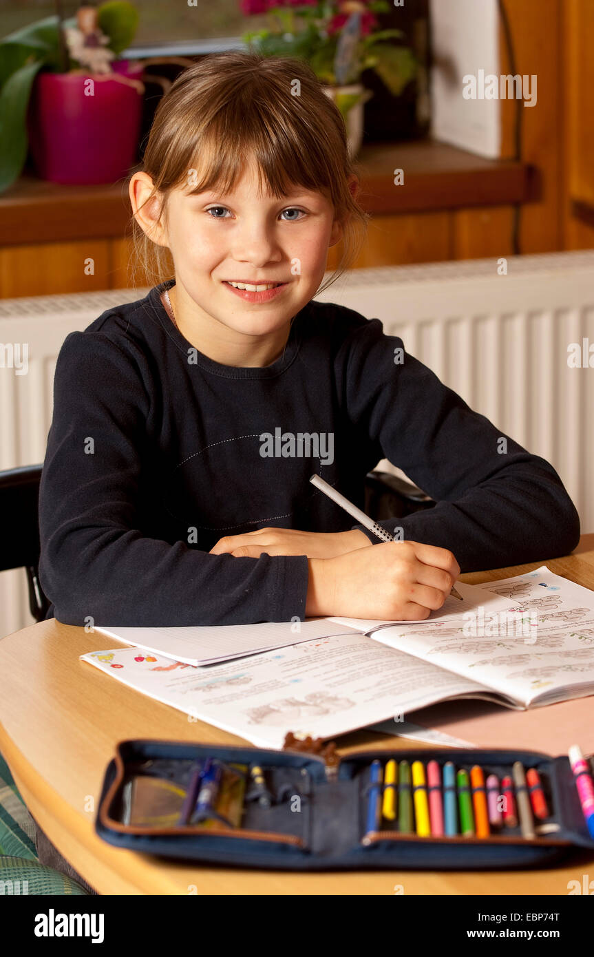 girl doing homework Stock Photo - Alamy