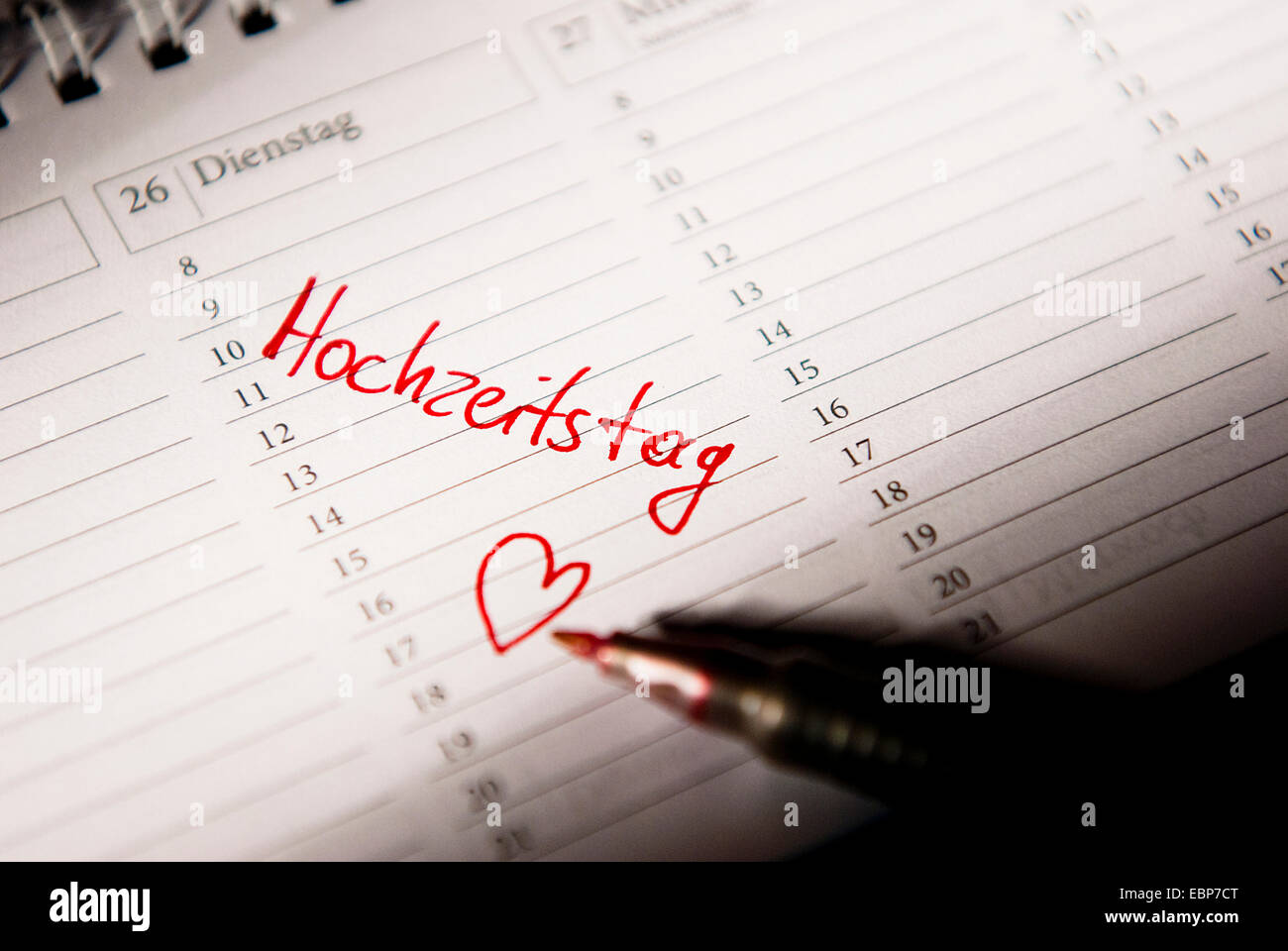 wedding anniversary, calendar entry Stock Photo - Alamy