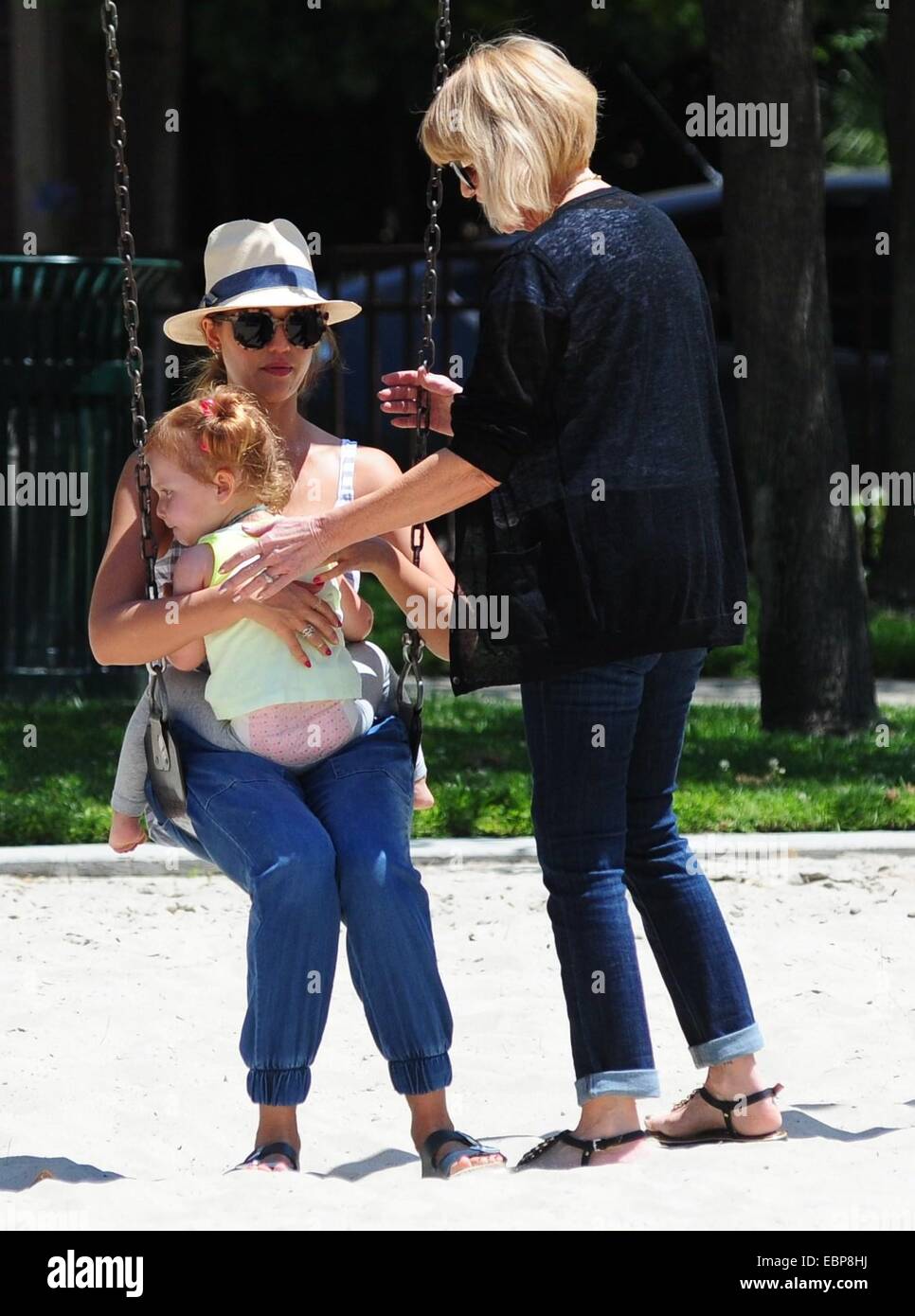 Jessica Alba enjoys a day at the park with her mother Catherine Jensen ...