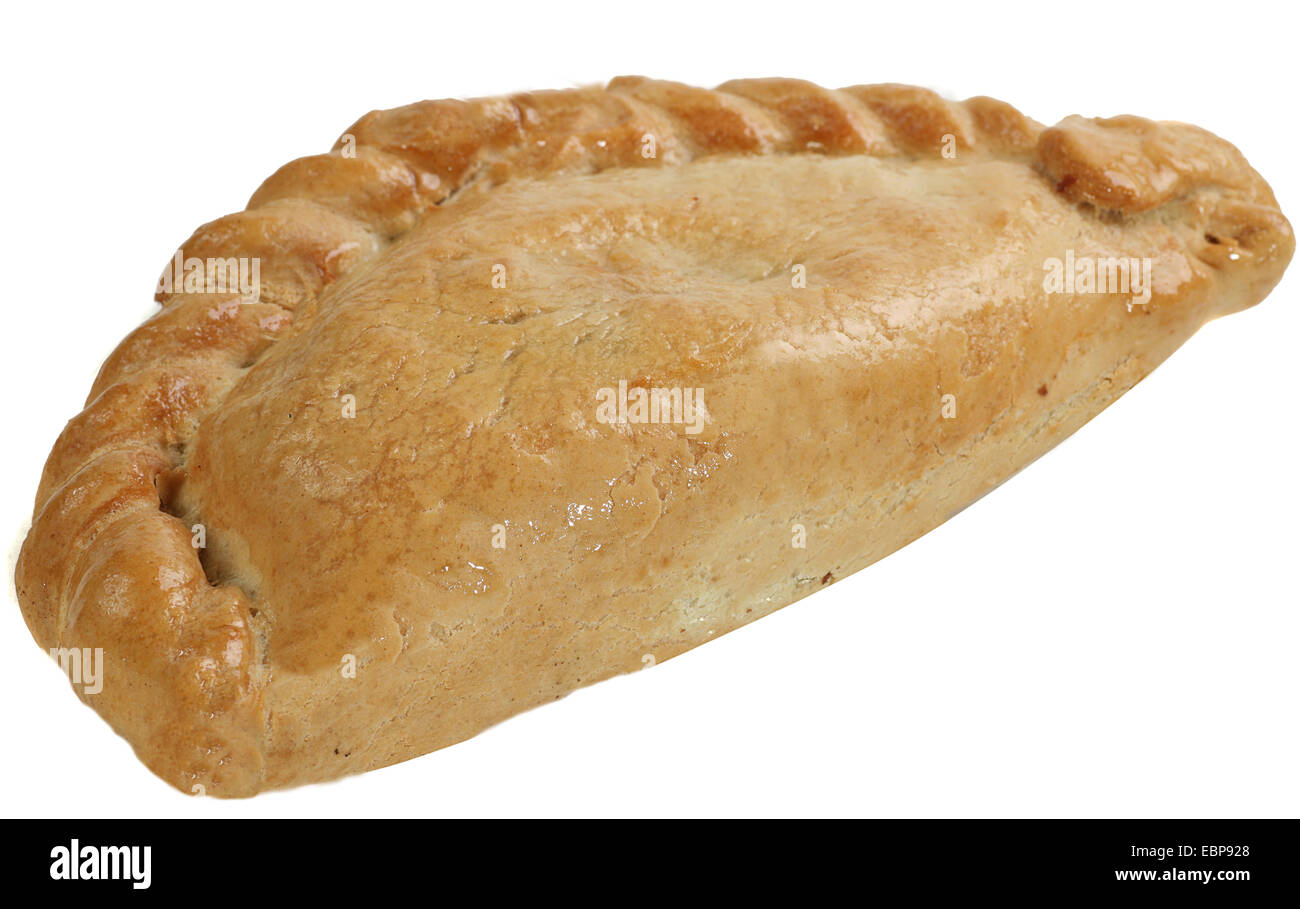 fresh baked cornish pasty isolated on a white background Stock Photo ...