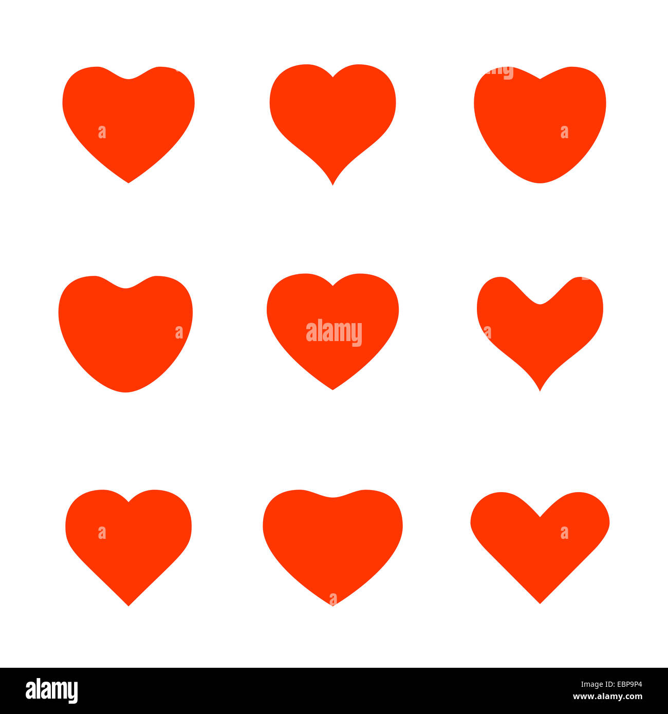Various red heart shape icons Stock Photo - Alamy