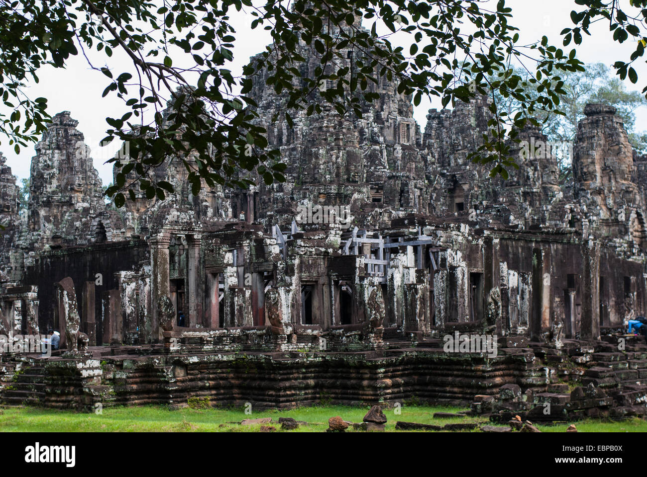 Smiling faces are carved in stone at the Bayon, UNESCO World Heritage ...