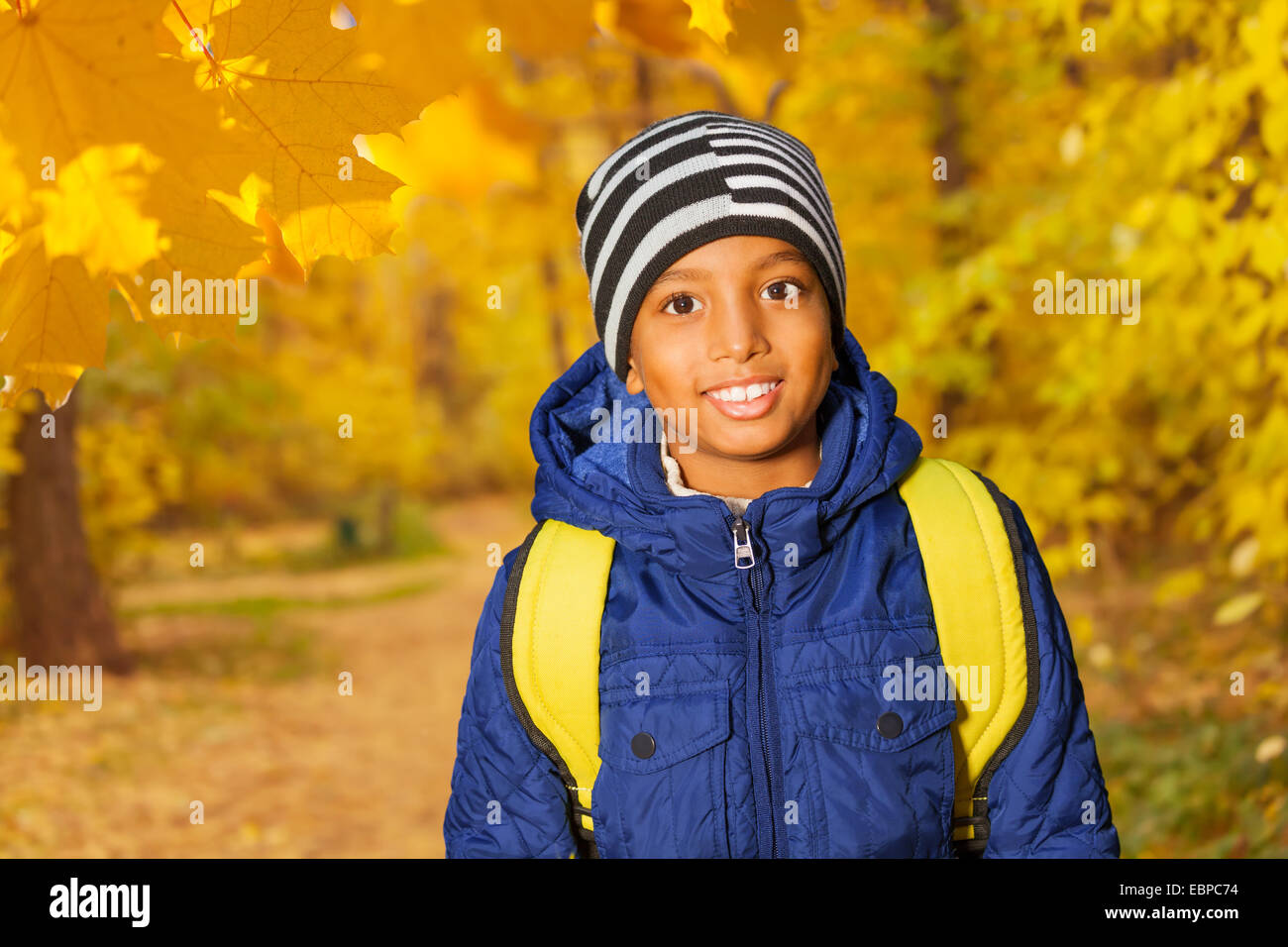 Portrait of happy African boy in the forest Stock Photo - Alamy