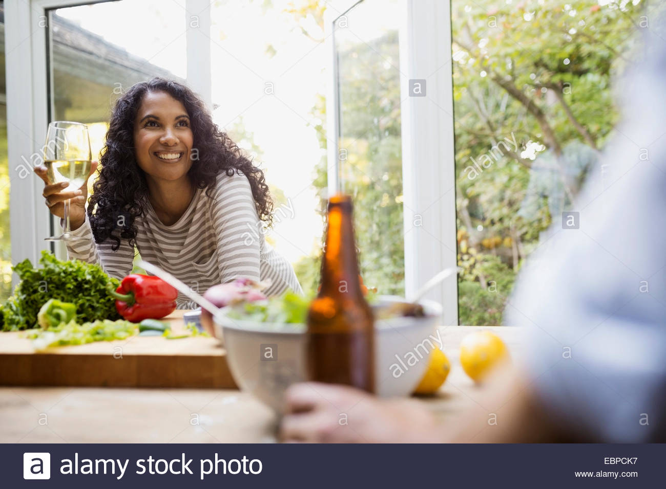 Kitchen people food wine hi-res stock photography and images - Alamy